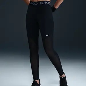 Nike Pro Mid-rise Full-length Mesh-paneled Leggings