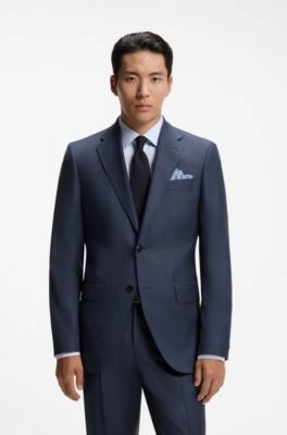 BOSS Two-piece Regular-fit Suit In Patterned Virgin Wool