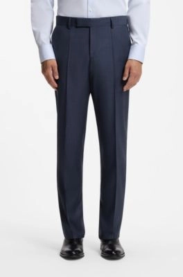 BOSS Two-piece Regular-fit Suit In Patterned Virgin Wool