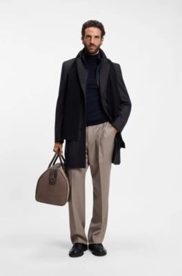BOSS One Slim-fit Coat In Wool And Cashmere