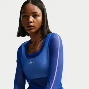 Nike Slim Long-sleeve Sheer Top - Blue