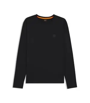 BOSS Long-sleeve Cotton T-shirt With Logo Patch