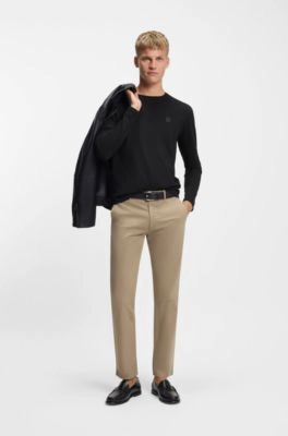 BOSS Long-sleeve Cotton T-shirt With Logo Patch