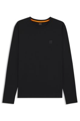 BOSS Long-sleeve Cotton T-shirt With Logo Patch