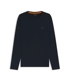 BOSS Long-sleeve Cotton T-shirt With Logo Patch