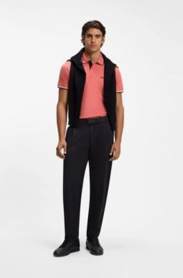 BOSS Slim-fit Polo Shirt With Contrast-stripe Details
