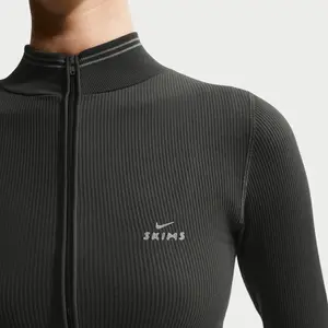 Nike Skims Ribbed Seamless Cropped Full-zip Jacket