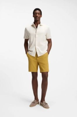BOSS Button-through Polo Shirt In Mercerized Cotton