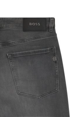BOSS Maine Regular-fit Jeans In Black Stretch Denim