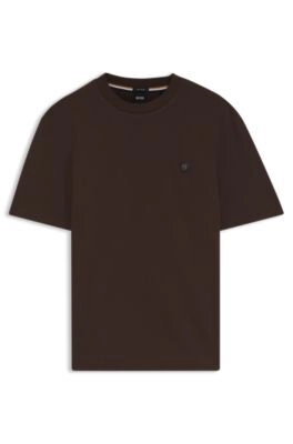 BOSS Cotton T-shirt With Double-b Monogram Badge