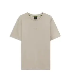 BOSS Porsche X Mercerized-cotton T-shirt With Glossy Logo - Light Beige