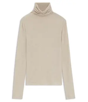 BOSS Draped Funnel-neck Wool Blend Top