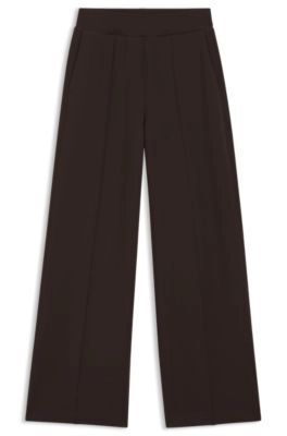 BOSS Wide-leg Relaxed-fit Pants With Embroidered Double B Logo