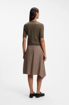 BOSS Slim-fit Short-sleeved Sweater In Superfine Merino Wool