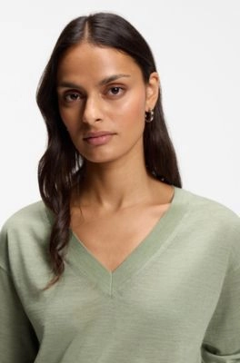 BOSS Merino Wool V-neck Sweater