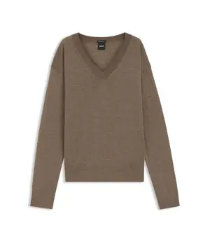 BOSS V-neck Sweater In Merino Wool