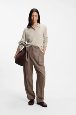 BOSS Pure Cashmere Polo Sweater - Beige