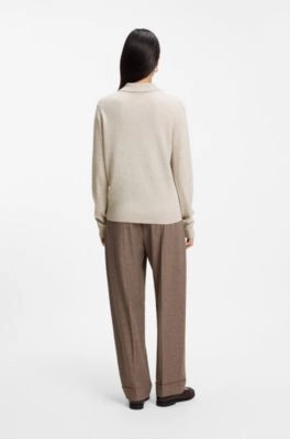 BOSS Pure Cashmere Polo Sweater - Beige