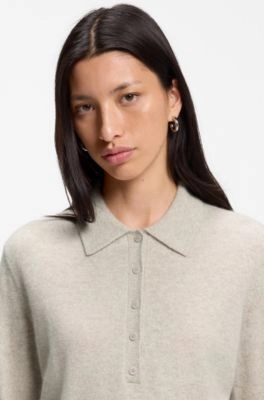 BOSS Pure Cashmere Polo Sweater - Beige