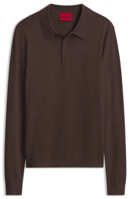 Hugo Slim-fit Knit Polo With Reverse Logo