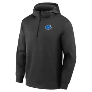 Nike Boise State Coaches Premium Dri-fit College Quarter-zip Hoodie - Black