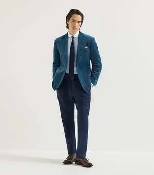 Brunello Cucinelli Denim-effect Velvet Blazer