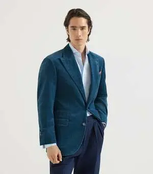 Brunello Cucinelli Denim-effect Velvet Blazer