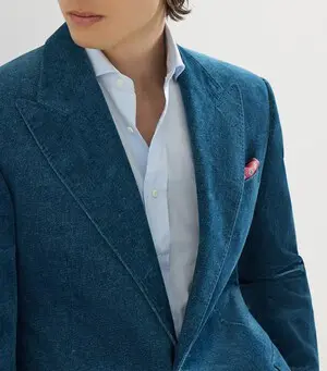 Brunello Cucinelli Denim-effect Velvet Blazer