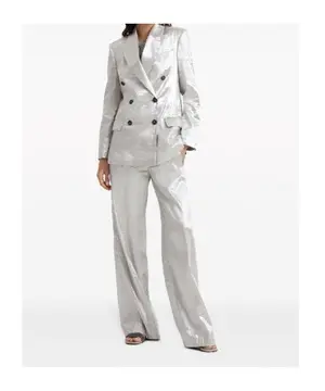 Brunello Cucinelli Metallic Linen-blend Suit