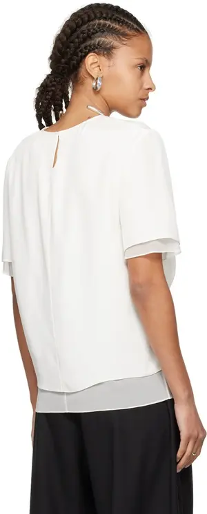 PETER DO Silk T-shirt With Asymmetrical Slit