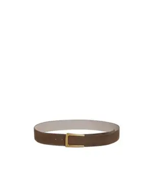 Brunello Cucinelli Suede Belt With Clip-on Buckle