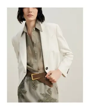 Brunello Cucinelli Suede Belt With Clip-on Buckle