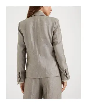 Brunello Cucinelli Double Breasted Straight Hem Blazer