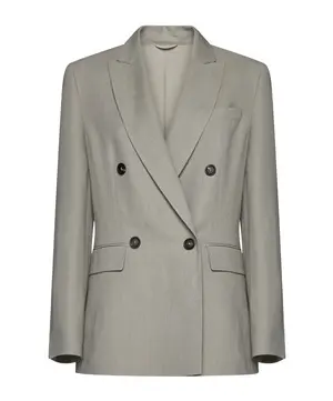 BRUNELLO CUCINELLI Brunello Cucinelli Double-Breasted Straight Hem Blazer