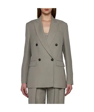 Brunello Cucinelli Double-breasted Straight Hem Blazer