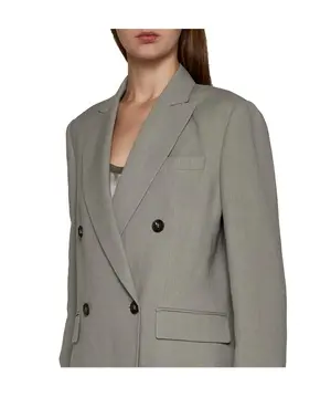 Brunello Cucinelli Double-breasted Straight Hem Blazer