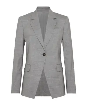 Brunello Cucinelli Mélange-effect Single-breasted Tailored Blazer