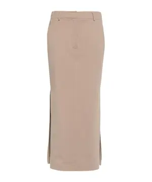 Brunello Cucinelli Midi Jersey Skirt With Side Slits