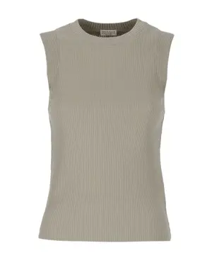 Brunello Cucinelli Crew-neck Vest Top