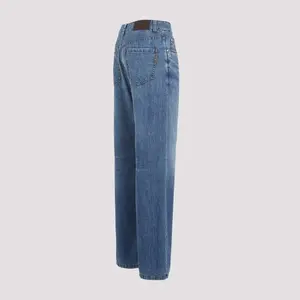 Brunello Cucinelli High-waisted Straight-leg Jeans With Monili Chain Detail