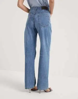 Brunello Cucinelli High-waisted Straight-leg Jeans With Monili Chain Detail