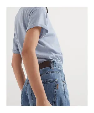 Brunello Cucinelli High-waisted Straight-leg Jeans With Monili Chain Detail