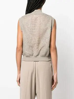 Brunello Cucinelli Sleeveless Cropped Jacket