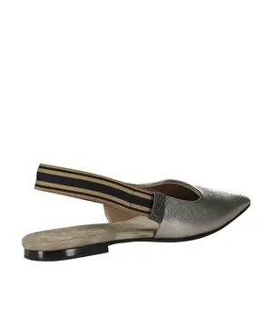 Brunello Cucinelli Slingback Strap Flat Ballerina Shoes