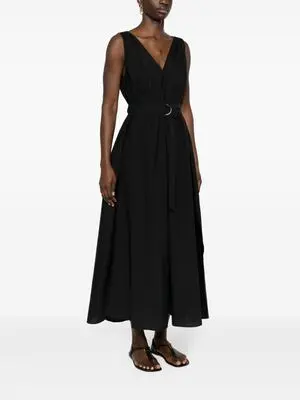 Brunello Cucinelli Belted Pleated Midi Dress