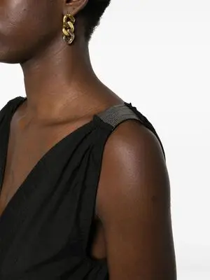 Brunello Cucinelli Belted Pleated Midi Dress