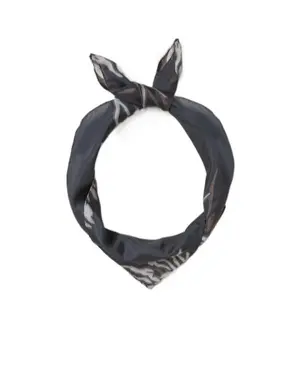 Brunello Cucinelli Floral-print Silk Foulard Scarf - Black
