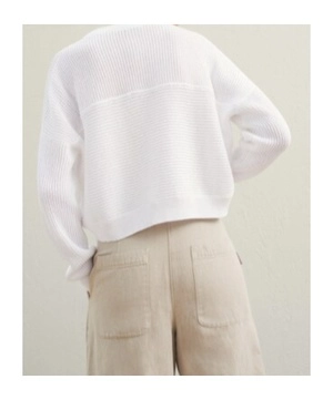 Brunello Cucinelli Ribbed Crewneck Cropped Sweater