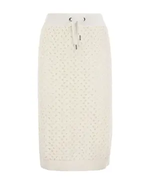Brunello Cucinelli Open-knit Drawstring-waist Skirt