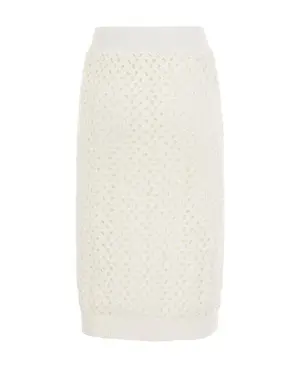 Brunello Cucinelli Open-knit Drawstring-waist Skirt